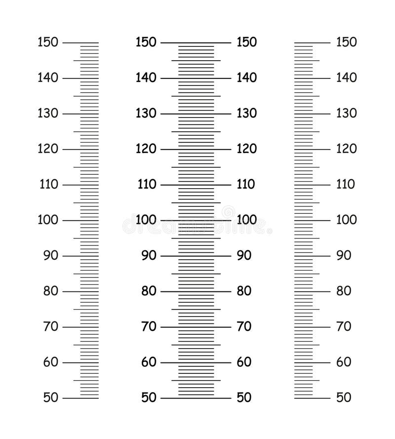 Kids Height Charts from 50 To 150 Centimeters. Set of Templates for ...