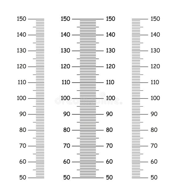 Kids Height Charts from 50 To 150 Centimeters. Set of Templates for ...