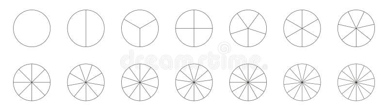 Segmented Charts. Pizza Chart Template. Diagram Wheel Parts. Collection ...