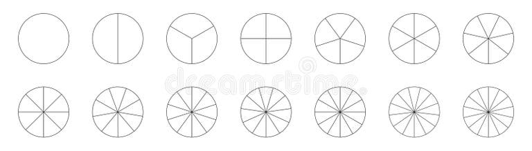 Segmented Charts. Pizza Chart Template. Diagram Wheel Parts. Collection ...