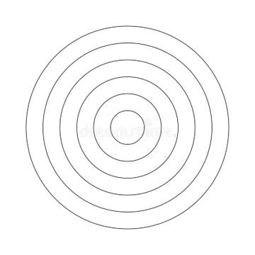Polar Grid of 5 Concentric Circles. Circle Diagram Divided on Five ...