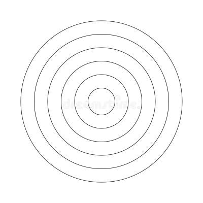 Polar Grid of 5 Concentric Circles. Circle Diagram Divided on Five ...