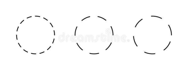 Dashed Circle Flat Icons. Set of Broken Rings. Dotted Ring Symbol ...