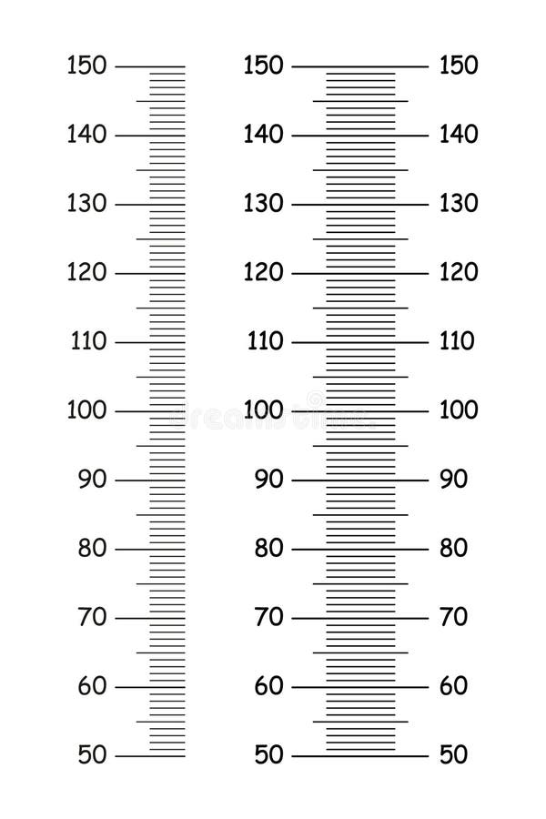Set of Kids Height Charts from 50 To 150 Centimeters. Templates for ...