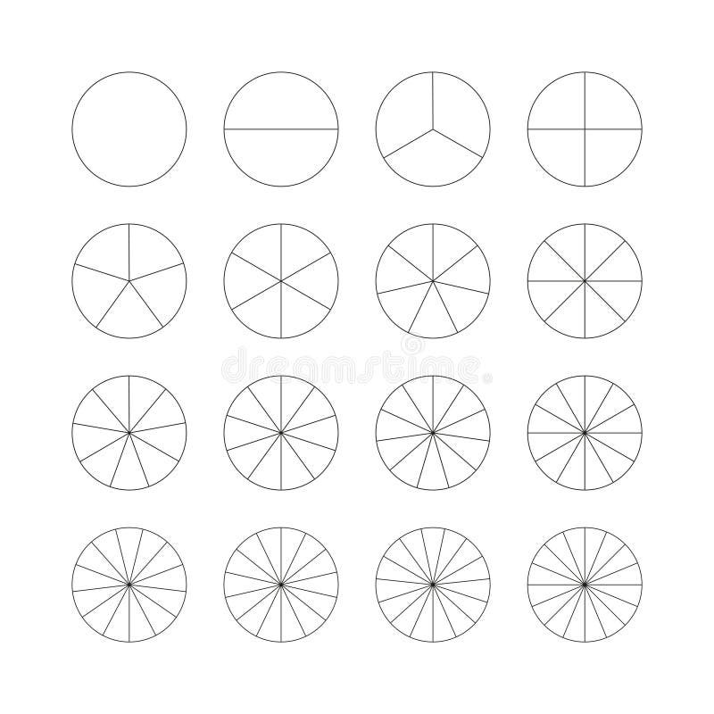 Segmented Charts. Set of Pie, Pizza Chart Template. Many Number of ...