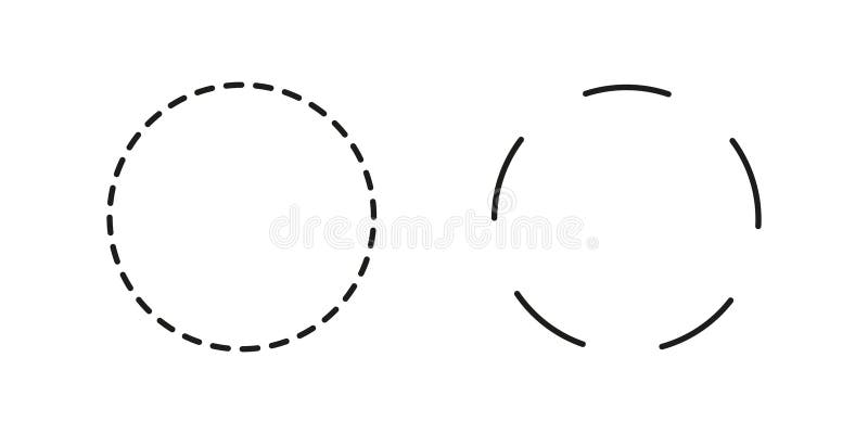Dashed Circle Flat Icon. Broken Rings. Dotted Ring Symbols. Dashed ...