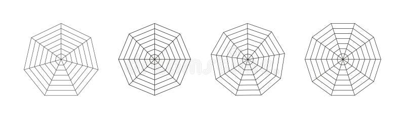 Radar, Spider Diagram Template. Spider Mesh. Polygon Web Graphs Icon ...