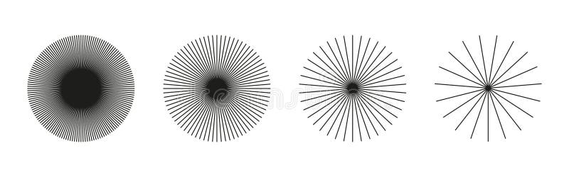 Sunburst Element, Radial Stripes. Sun Star Rays. Set Ray Beam, Burst ...