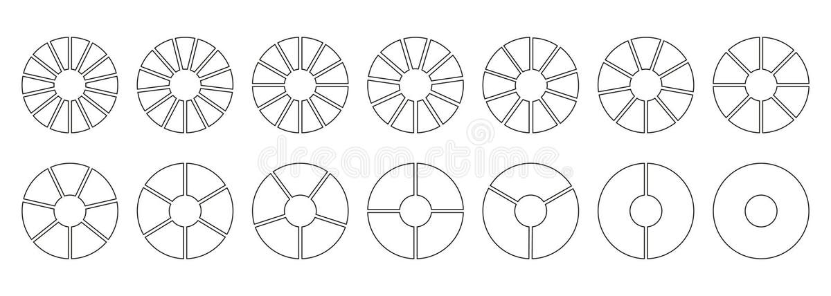 Circle Divided 12 Equal Segments Stock Illustrations – 56 Circle ...