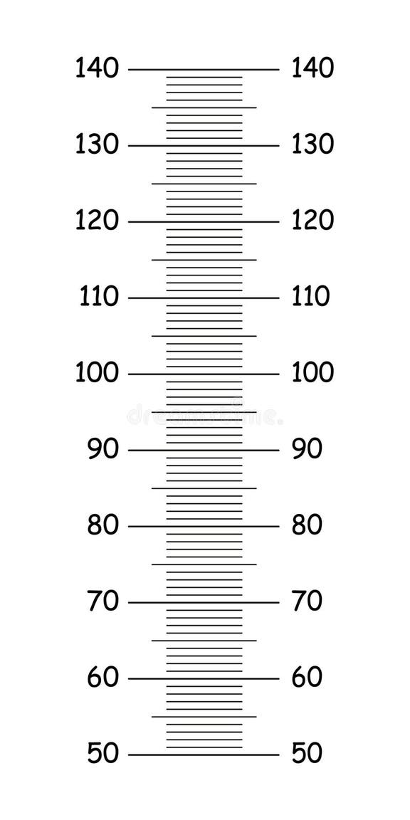 Height Chart from 50 To 140 Centimeters. Templates for Wall Growth ...