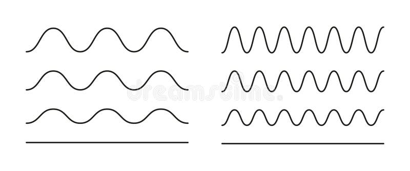 Wavy, Curvy Lines Icon. Undulate Borders, Transverse Horizontal Lines ...