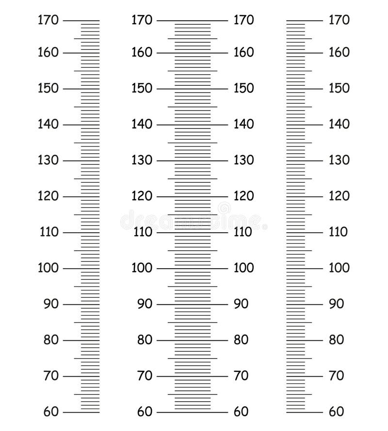 Height Charts from 60 To 170 Centimeters Set. Templates for Wall Growth ...