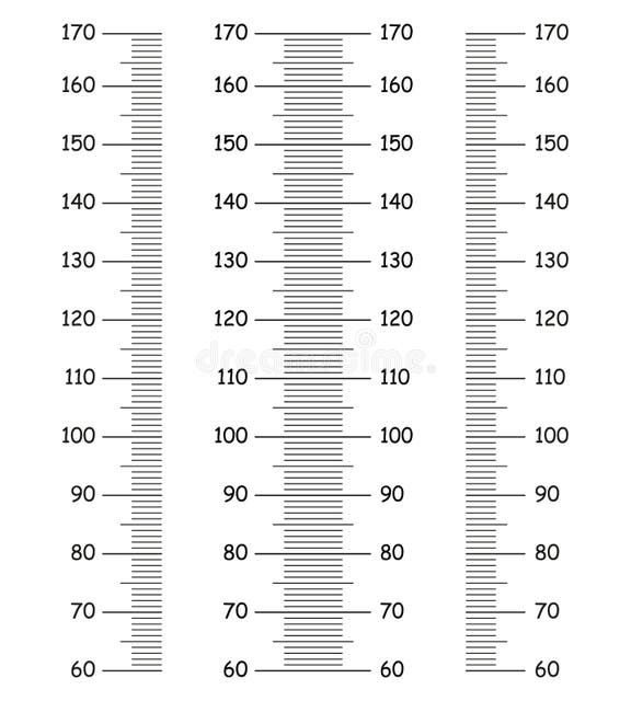 Height Charts from 60 To 170 Centimeters Set. Templates for Wall Growth ...