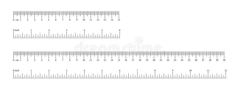 Measuring Sticks. Ruler Scales 6,12 Inch and 15, 30 Centimeters, Markup ...