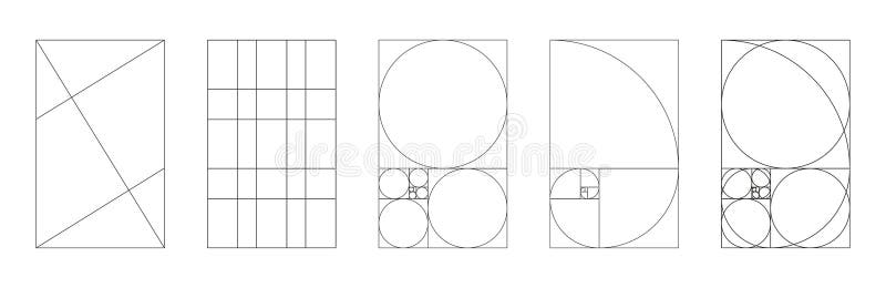 Golden Ratio Frames. Fibonacci Array, Numbers. Method Golden Section ...