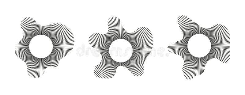 Radial Wavy Frames. Circular Waves. Sound Lines Patterns. Sound Circle ...