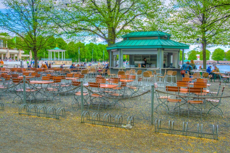 HANNOVER, GERMANY, APRIL 28, 2018: People are Having Picnic at Maschsee ...