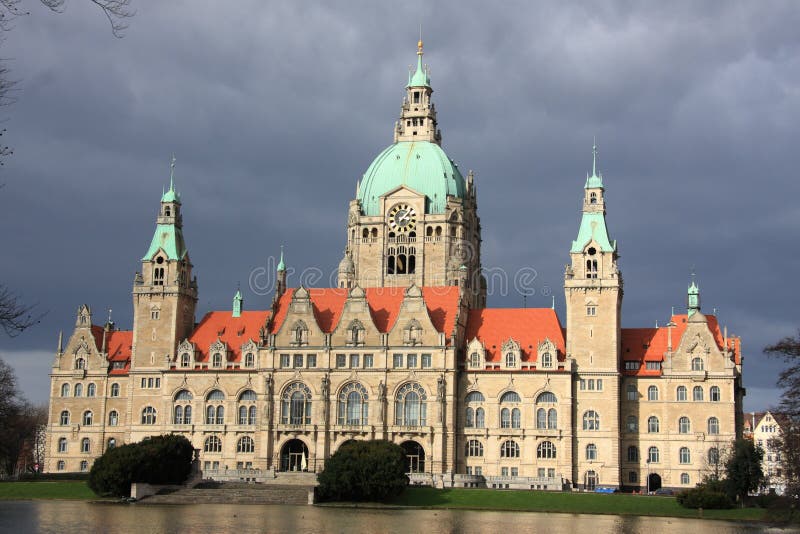 Hannover-neues Rathaus, Deutschland Stockfoto - Bild von regierung ...