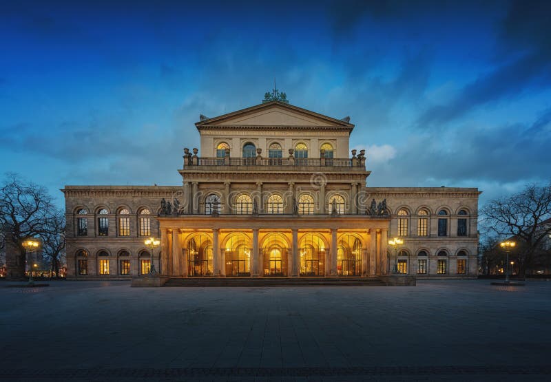 Hannover State Opera House at Night - Hanover, Lower Saxony, Germany ...