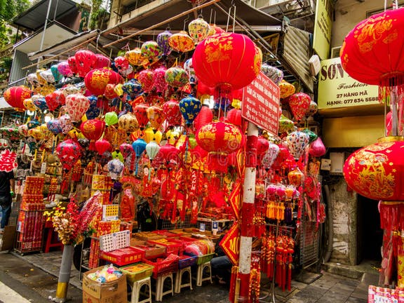 Storefront with Bright Red Decorations for Sale - Hanoi, Vietnam ...