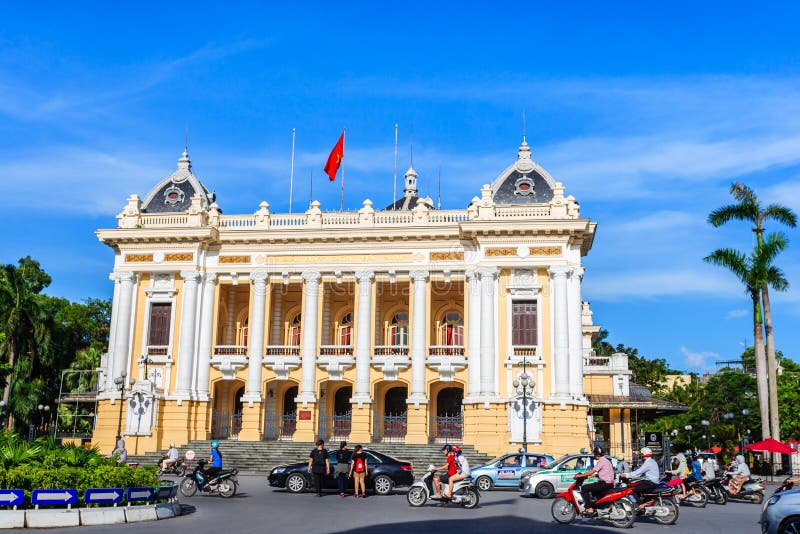 Hanoi opera house editorial photography. Image of blue - 56306112
