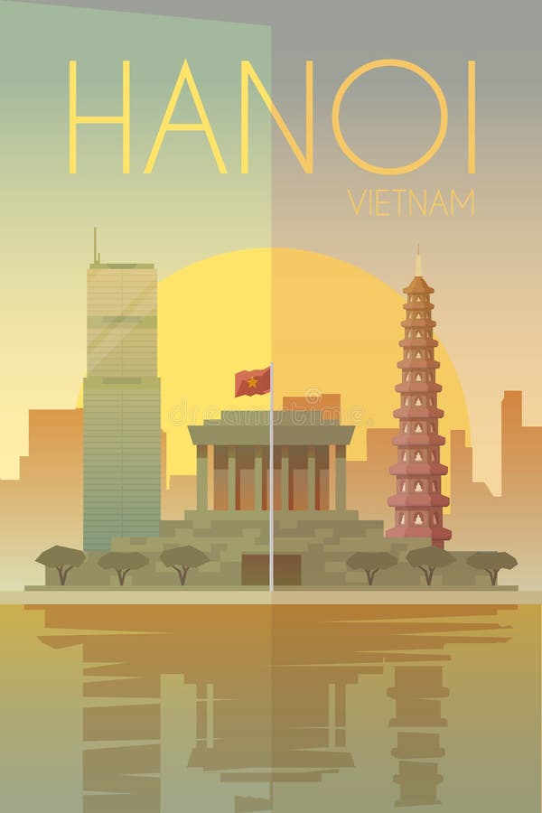 Hanoi. Vector Illustration. Stock Vector - Illustration of exterior ...