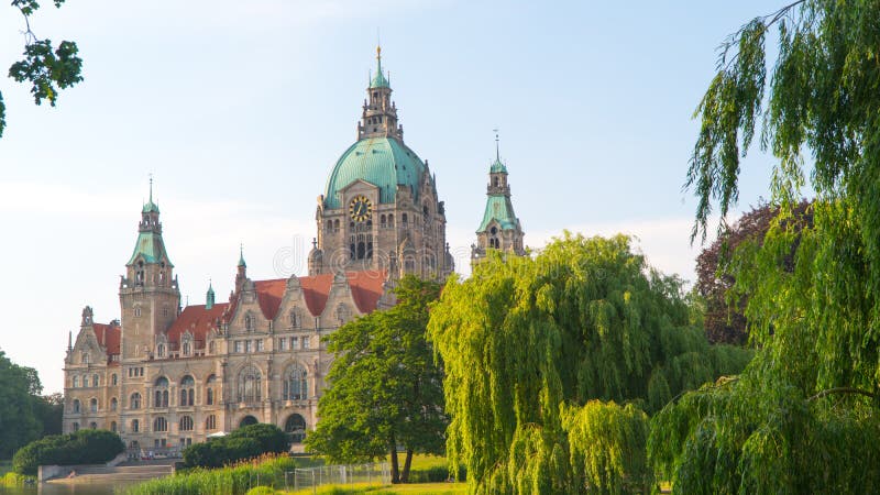 Hanover City Hall in Summer in Sunny Weather Stock Photo - Image of ...