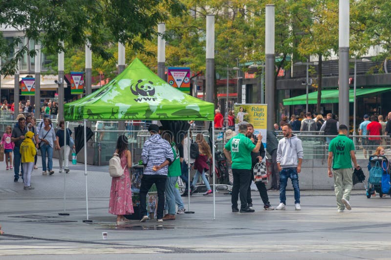 WWF Stand in City Center of Hanover Editorial Photography - Image of ...