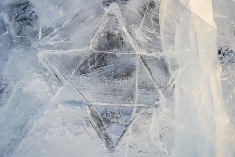 Hanukkah Jewish Star of David Carved from Ice Stock Image - Image of ...