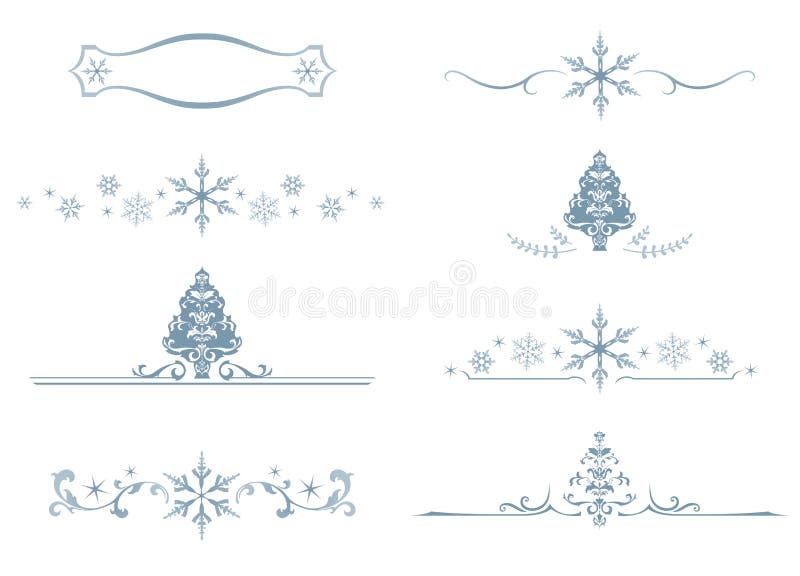 Snowflake dividers stock vector. Illustration of snowflake - 17253981