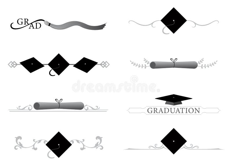 A Set of Graduation Day Dividers Stock Vector - Illustration of accent ...