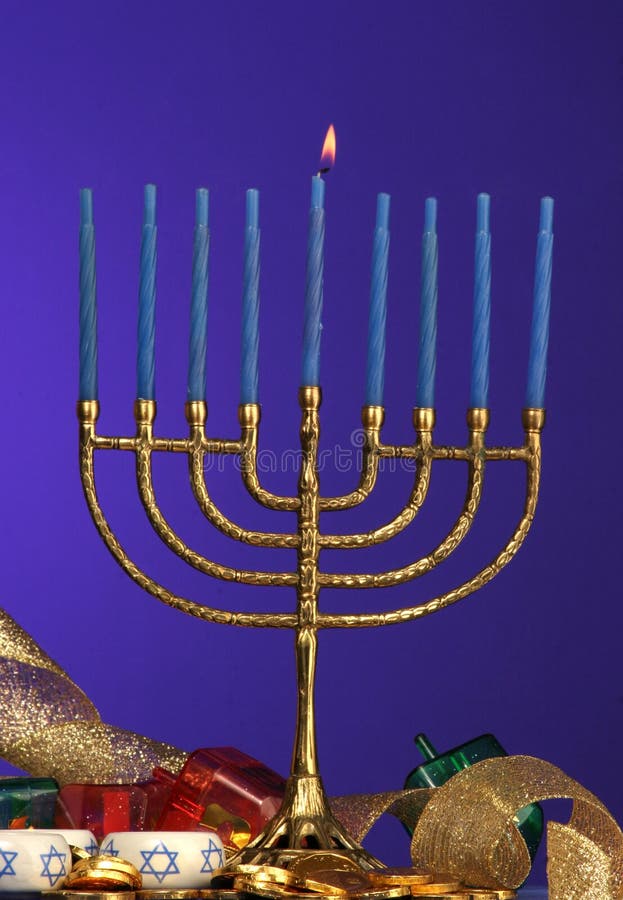 Hanukkah Menorah stock photo. Image of holder, hanuka - 21455434