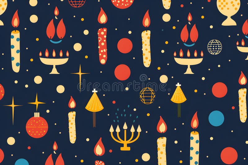 Hanukkah, Pattern of Hanukkah Celebrate and Festival, Pattern Flat and ...