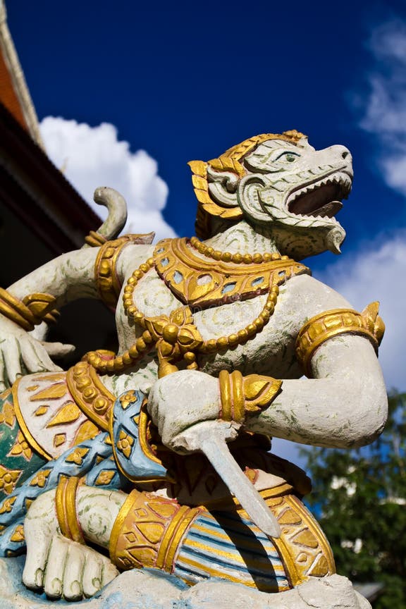 Hanuman stock image. Image of white, blue, gold, weapon - 16496009