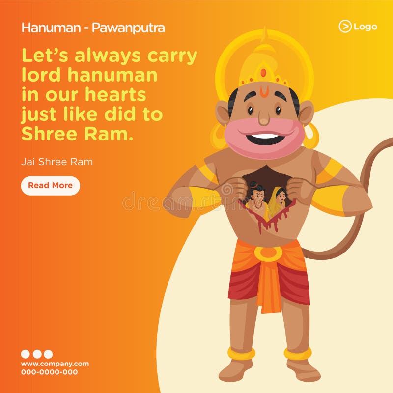 Lord Hanuman the Pawanputra Banner Design Stock Illustration ...