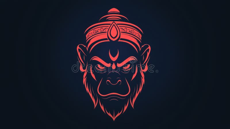 Hanuman, with Expressive Eyes, a Simple Crown and Clean Contours Stock ...