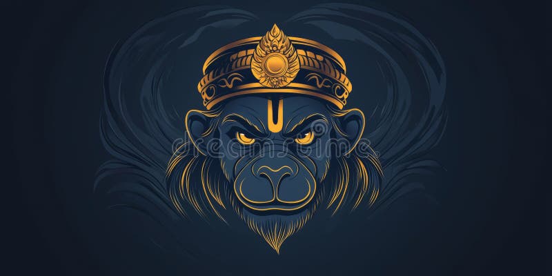 Hanuman, with Expressive Eyes, a Simple Crown and Clean Contours Stock ...