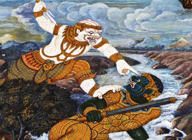Hanuman Fight and a Demon , Stock Photo - Image of astral, krishna ...