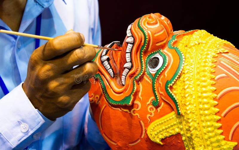 Hanuman Khon Mask, Hand Crafted Masks, Thai Khon Mask Stock Image ...
