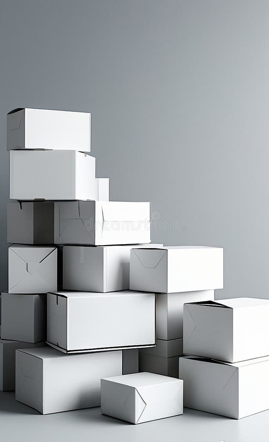 A pile of white boxes stock illustration. Illustration of untold ...