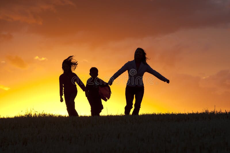 Skipping Happily in a Field. Stock Photo - Image of beauty, field: 16054652