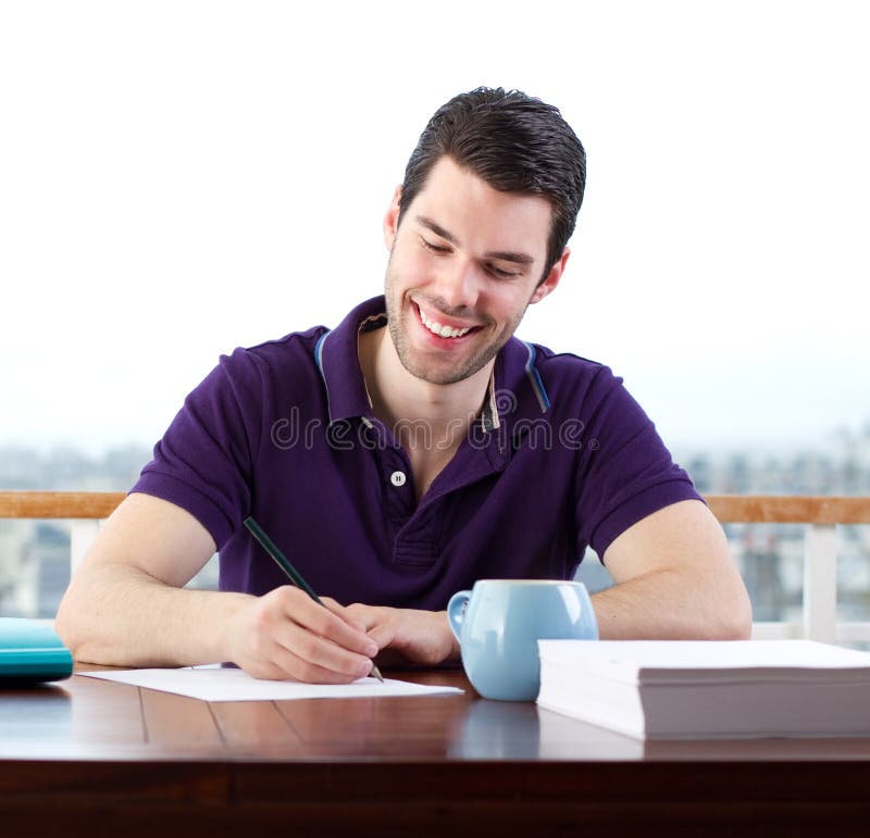 Happily writing a letter stock image. Image of letter - 21489213