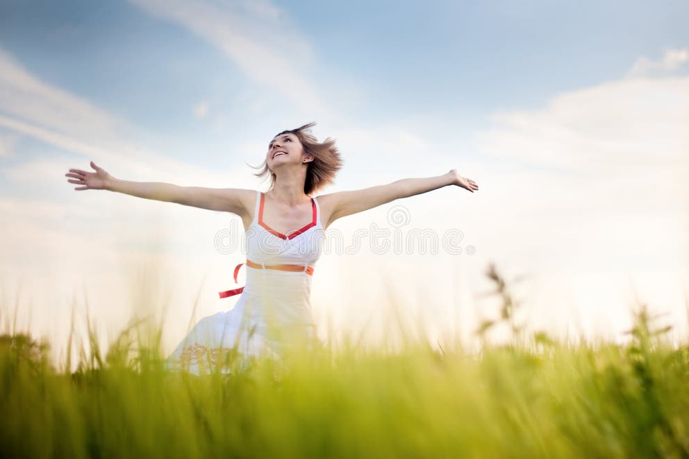 Happiness stock image. Image of grass, pleasure, field - 15261787
