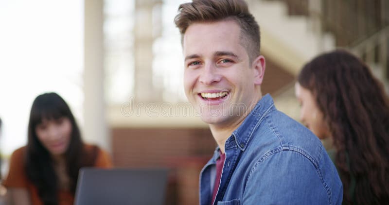 Happiness, Campus and Face of University Student, Man or Learner Study ...