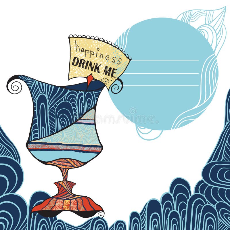 Happiness. Drink me. stock vector. Illustration of maser - 41756578