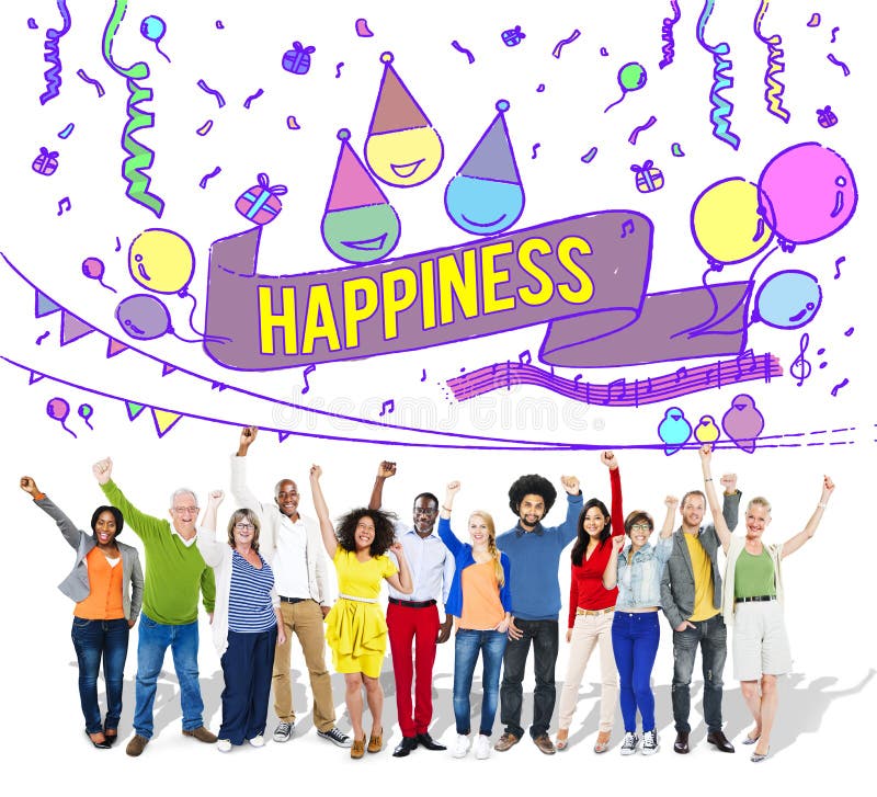 Happiness Enjoy Fun Jolly Festive Concept Stock Image - Image of ...