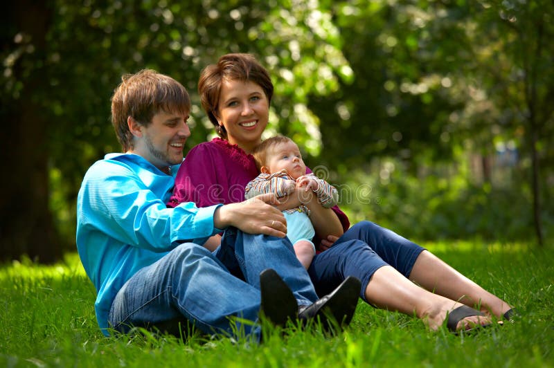 Happiness family stock image. Image of green, child, male - 5873759