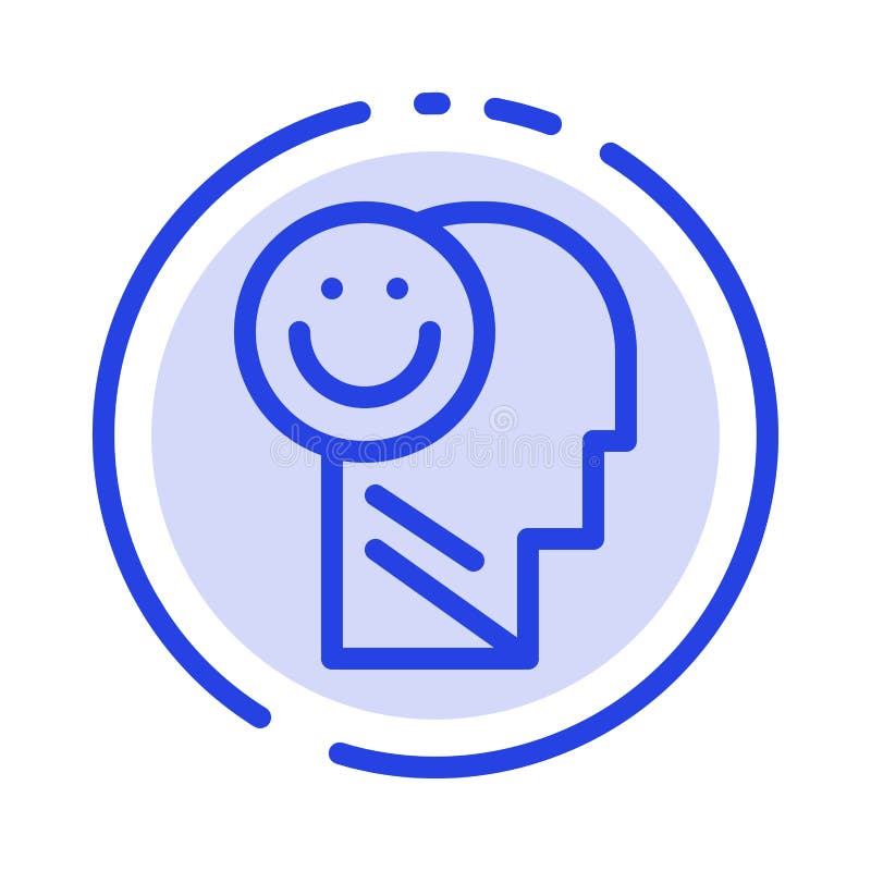 Happiness, Happy, Human, Life, Optimism Blue Dotted Line Line Icon ...