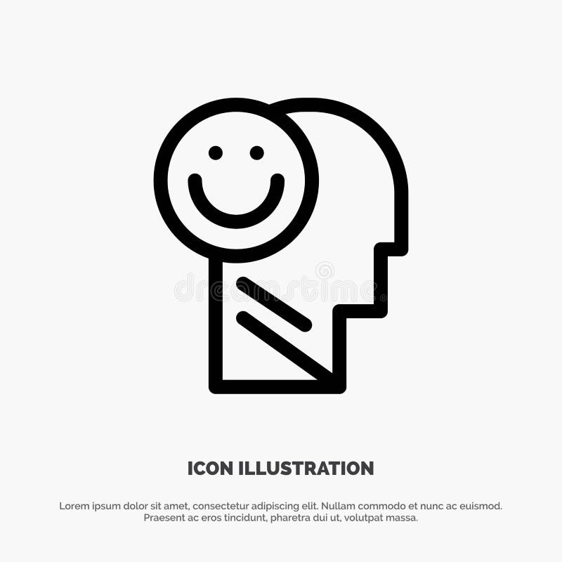 Happiness, Happy, Human, Life, Optimism Line Icon Vector Stock Vector ...