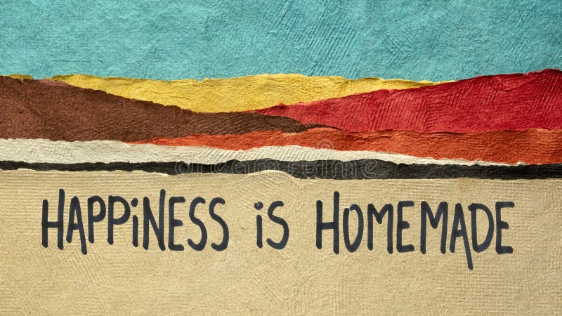 Happiness is Homemade - Inspirational Note Stock Image - Image of ...